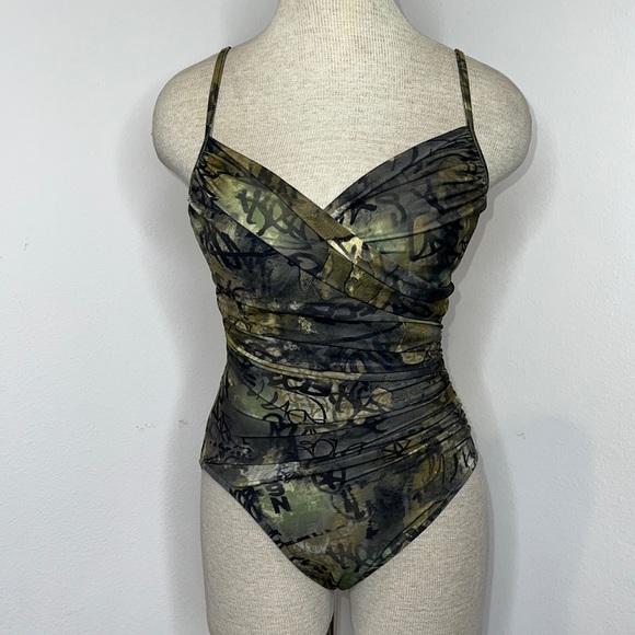 Miraclesuit | Swim | Miraclesuit Shirred Camo Graffiti Bathing Suit ...